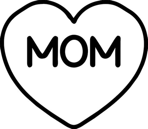 Premium Vector A Heart With The Word Mom On It