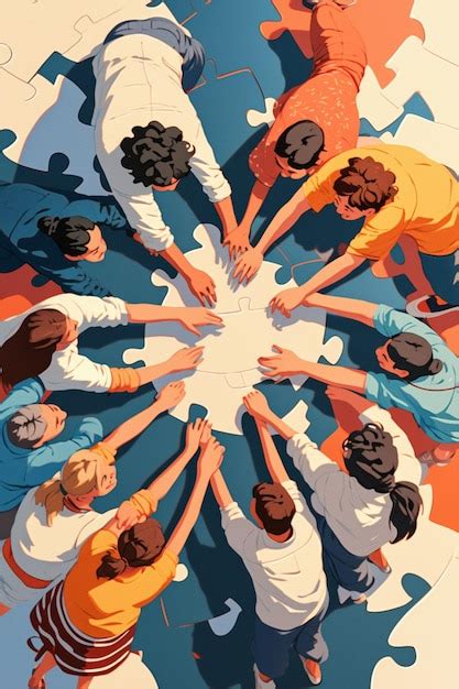 팀 빌딩 활동 에 참여 하는 아이 들 프리미엄 Ai 생성 벡터