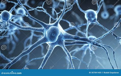 Neural Network In Action A Microscopic View Of Interconnected Neurons Stock Illustration
