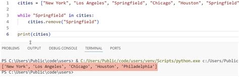 Remove All Instances Of An Element From A List In Python