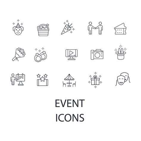 Event Icons Set Event Pack Symbol Vector Elements For Infographic Web 8022126 Vector Art At