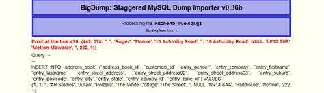 Mysql Use Of Bigdumpphp Giving Errors While Importing Db Stack
