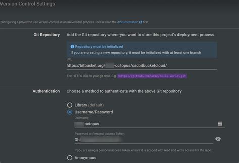 Unable To Configure Repository Access Tokens On A Config As Code Project To Authenticate With A