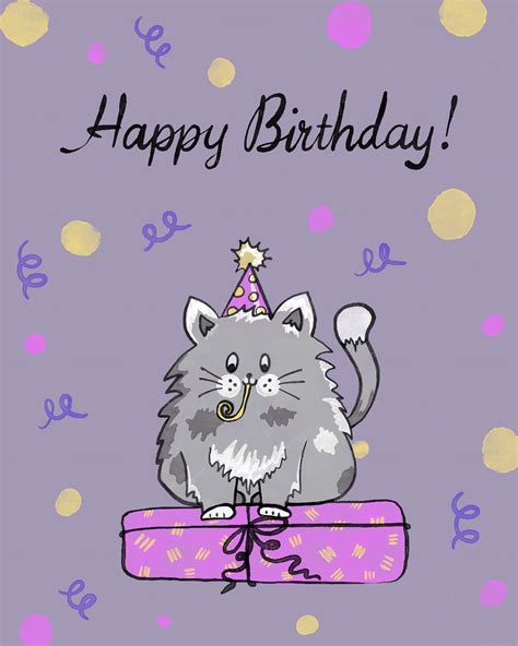 파티 모자를 쓴 고양이가 있는 생일 축하 카드 벡터 Unsplash의 고양이 이미지