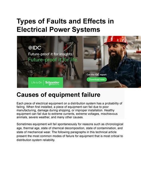 Types Of Faults And Effects In Electrical Power Systems Types Of Faults And Effects In
