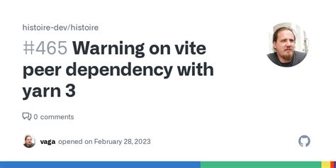 Warning On Vite Peer Dependency With Yarn 3 · Issue 465 · Histoire Dev