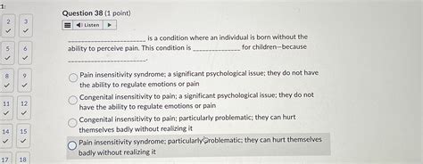 Solved Question Point Listenq Is A Condition Where Chegg