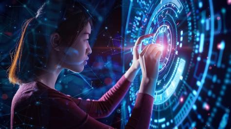 Premium Photo A Woman Using A Modern Computer Surfing The Internet In The Future Metaverse