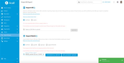 Import Batch Acall Helpcenter