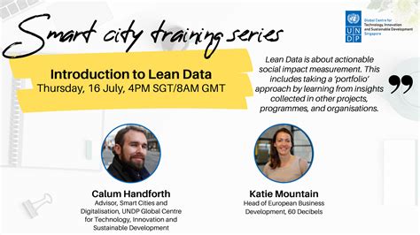 Past Event Smart City Training Series Introduction To Lean Data 16 July 2020 United