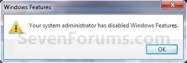 Windows Features Enable Or Disable Tutorials