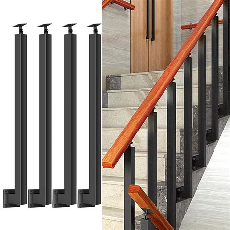Square Stair Baluster Posts 270° Adjustable Metal Railing Spindles