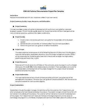 Mod 6 Tech Writing Mod 6 Assignment Module Six Activity The Technical Document I Have Chosen