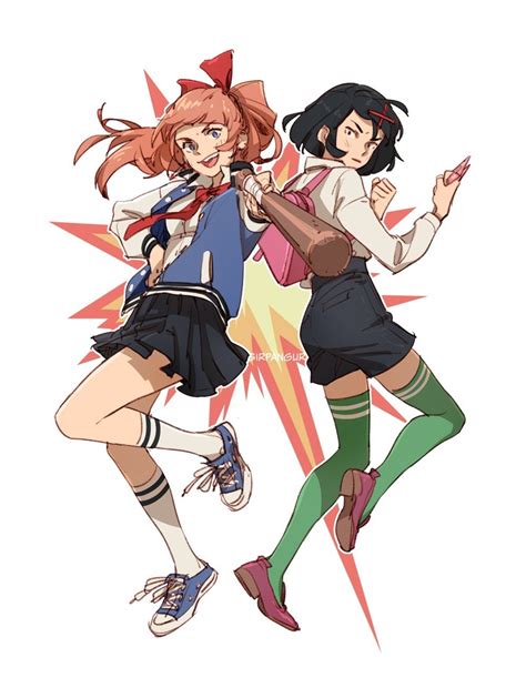 Kyoko And Misako Kunio Kun Series And 1 More Drawn By Nina Vakueva
