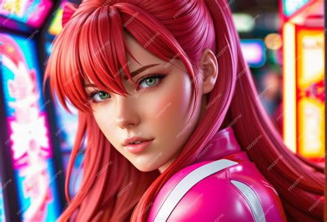 Premium Ai Image Portrait Of A Anime Girl Pink Hair
