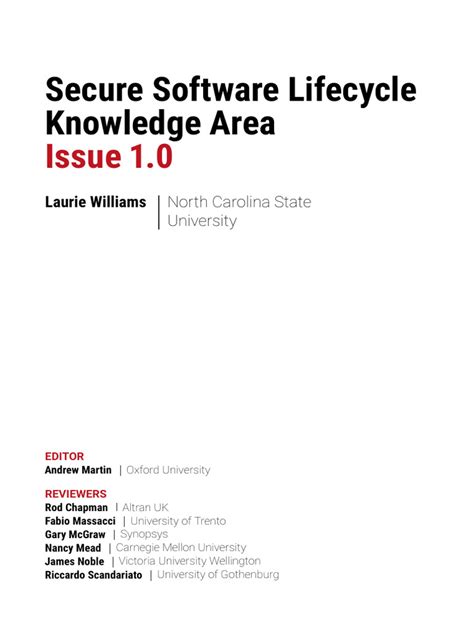 Secure Software Lifecycle Issue 10 Pdf Security Computer Security