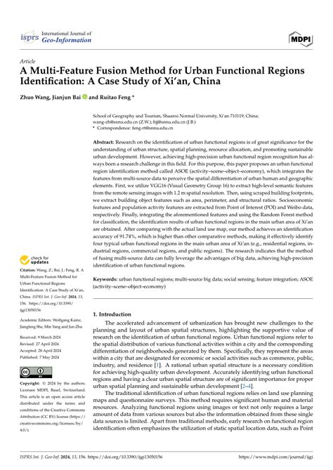 Pdf A Multi Feature Fusion Method For Urban Functional Regions