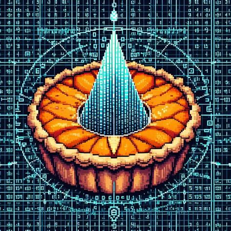 Matrix Code Pixel Art A Pixelated Pumpkin Pie With Matrix Code R Stock Illustration
