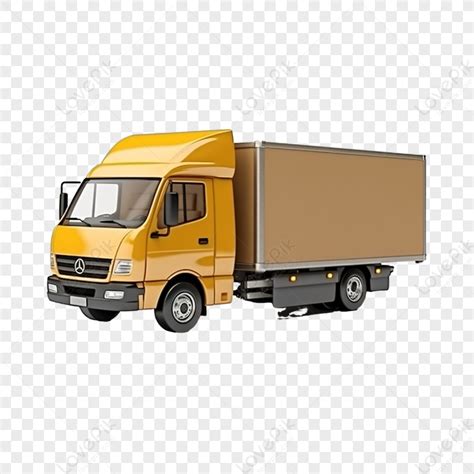 3d 배달 밴 및 골판지 상자 제품 상품 배송 운송 빠른 서비스 트럭컨테이너배달부 Png 일러스트 무료 다운로드 Lovepik