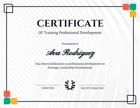Geometric Professional Development Certificate Template Venngage