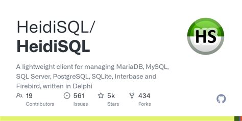 Github Heidisqlheidisql A Lightweight Client For Managing Mariadb Mysql Sql Server