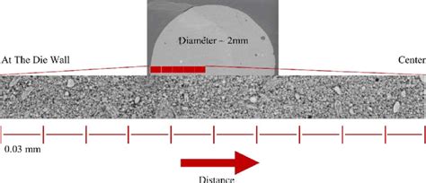 Extrudate Cross Section Shows Scanning Direction And Imaging Step