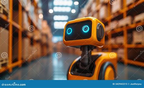 Warehouse Robots In Automated Storage Facility Stock Illustration Illustration Of System