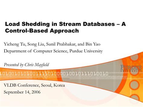 ppt load shedding in stream databases a control based approach