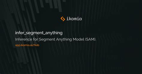 Infer Segment Anything · Semantic Segmentation Algorithm · Ikomia Hub