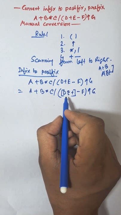 Infix To Postfix Conversion In Data Structure Without Stack Dsa Shorts Youtube