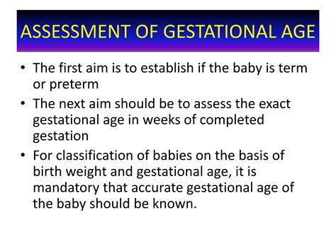 Assessment Of Gestational Age Pptx