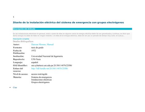 Diseño De Sistemas De Emergencia 1 Diseño De La Instalación Eléctrica