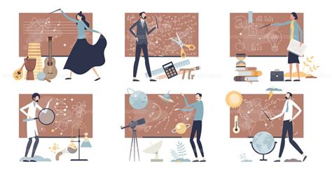 Teachers Learning And Academic Teaching Occupation Tiny Person Collection Set Vectormine