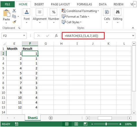 Determining Which Quarter A Specified Date Corresponds To In Excel 2010