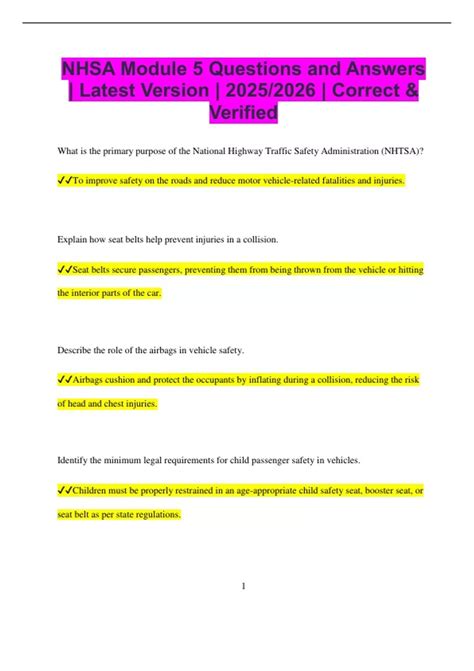 Nhsa Module 5 Questions And Answers Latest Version 20252026