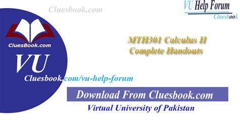 Mth301 Calculus Ii Complete Handouts
