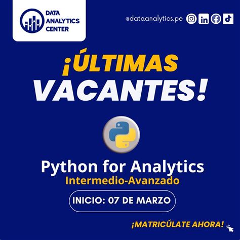 Ultimasvacantes Python Dataanalyticscenter Sesionesenvivo Bigdata
