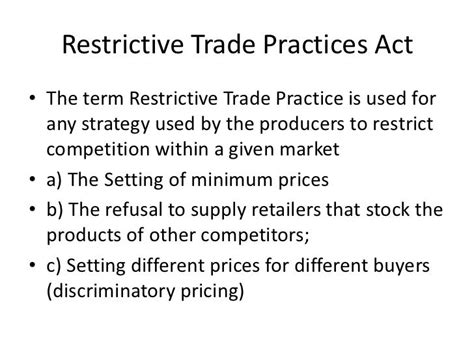 Law Monopolies And Restrictive Trade Practices Act Mrtp