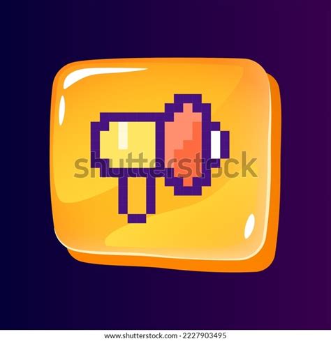 Loudspeaker Glossy Ui Button Pixelated Color Stock Vector Royalty Free 2227903495 Shutterstock