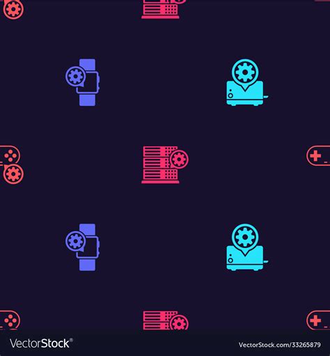 Set Toaster Setting Smartwatch Server Royalty Free Vector