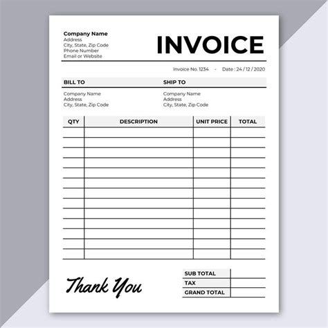 Invoice Template Printable Invoice Editable Invoice Receipt Microsoft Word Invoice Digital Order