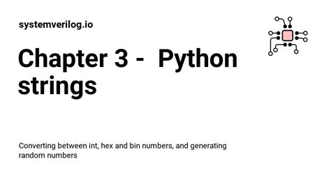 Chapter 3 Python Strings