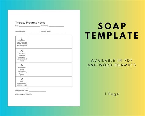Editable Soap Therapy Notes Progress Template Pdf Word Printable