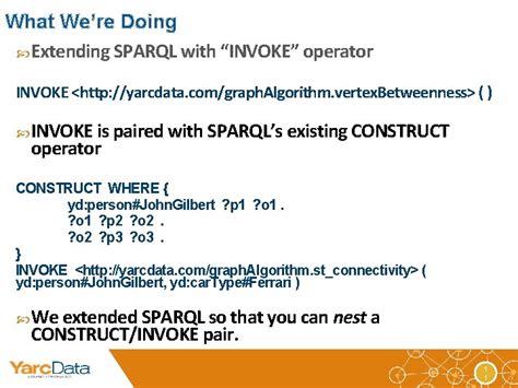 hybridizing sparql queries and graph algorithms david mizell
