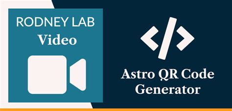 Astro Qr Code Generator With Svelte Actions 🦸🏽 Rodney Lab