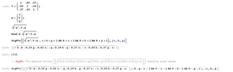 Wolfram Mathematica Nminimize Objective Function Should Be Scalar Valued Stack Overflow