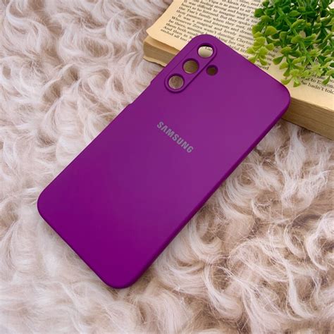 قاب گوشی Galaxy A15 سامسونگ سیلیکونی های کپی طرح ساده بنفش محافظ لنز دار کد 49632 قاب سنتر