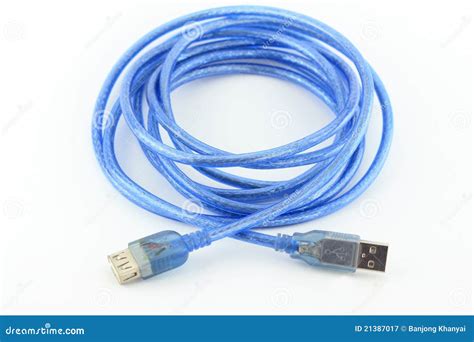 An USB Cable Isolated On White Stock Image Image Of Clipping File