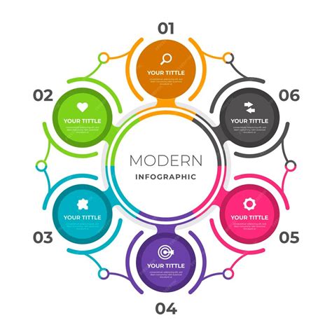 평면 원형 다이어그램 Infographic 무료 벡터