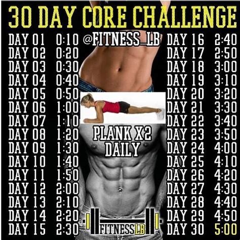30 Day Core Challenge Fitness Pinterest